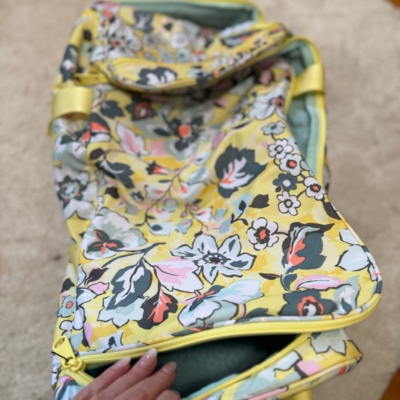 Vera Bradley | Bags | Adair Rolling Duffel Bag Sunny Garden Yellow ...